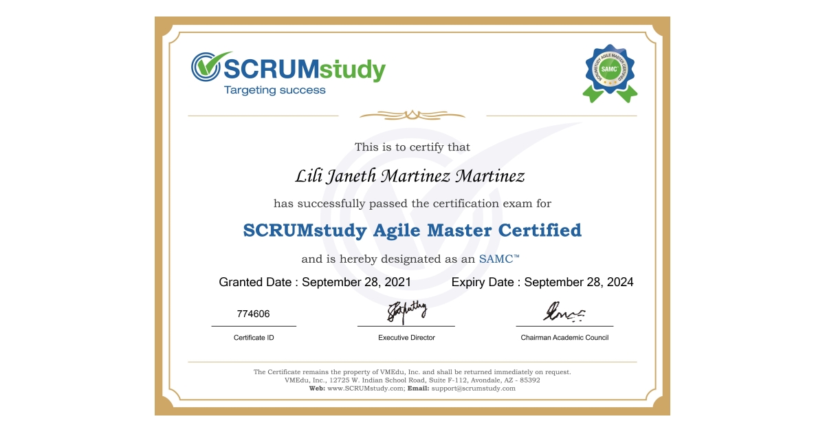 I passed the Scrum Agile Master Certified certification exam! I passed the Scrum Agile Master Certified certification exam!